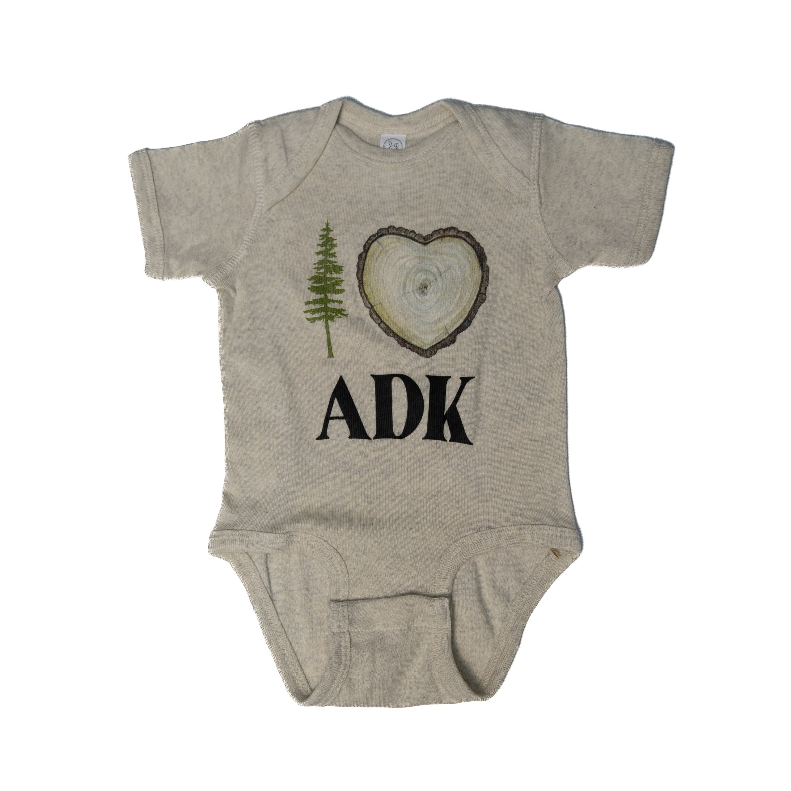 ADK Tree with Heart Onesie | Blue Line Coffee House